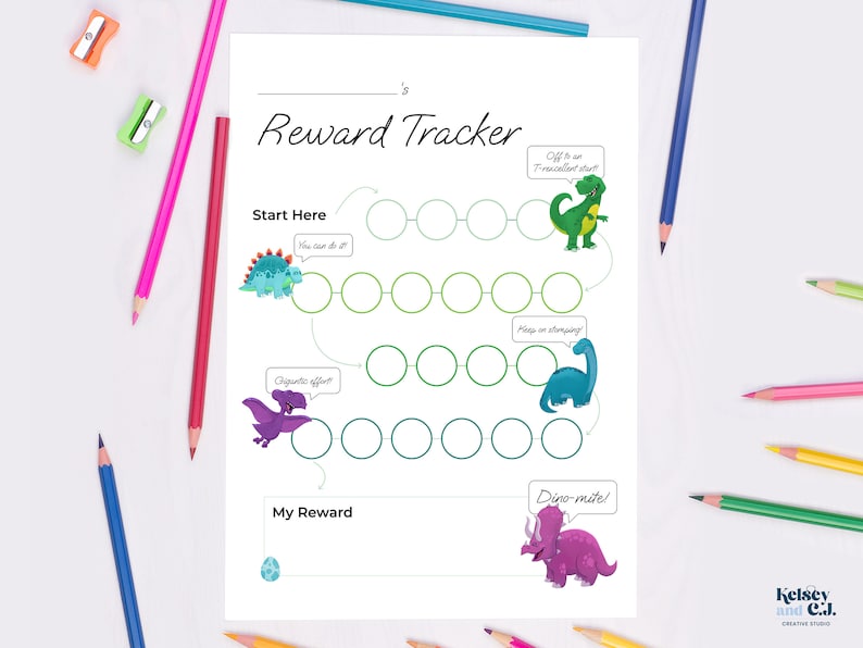Printable Dinosaur Reward Chart, Behavior Chart, Cute Homeschool ...