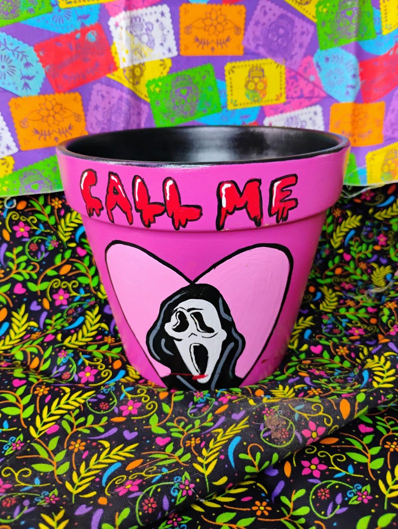 Scream Hand Painted Terracotta Pot - Etsy