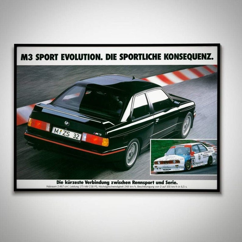 Bmw Racing E30 M3 Sport Evolution Poster - Etsy
