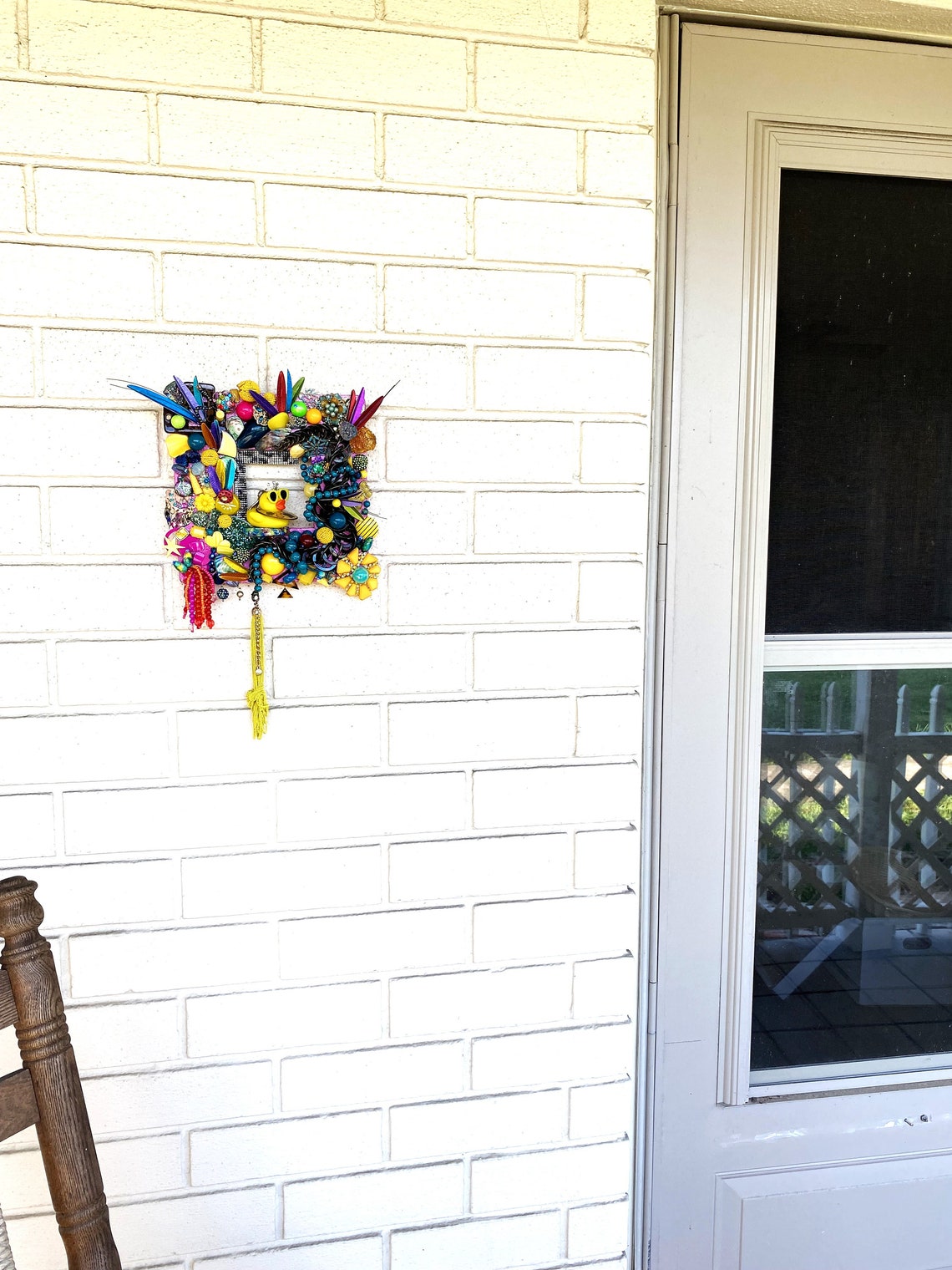 Jewelry Wall Art, Maximalist Frame Art, "mer-duck in the Bull Rushes ...