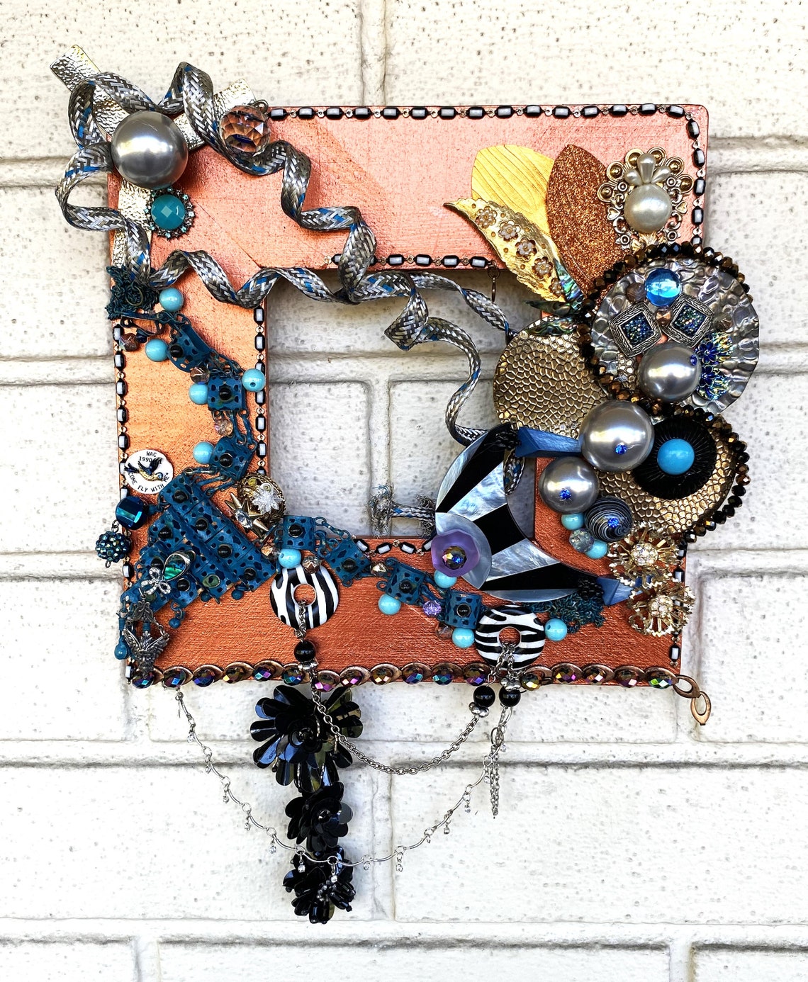 Jewelry Wall Art, Maximalist Frame Art, "grunge", Upcycled Wall Art - Etsy