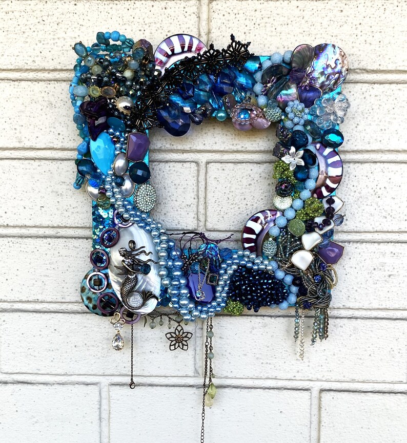 Jewelry Wall Art, Maximalist Frame Art, the Mermaid's Lair, Colorful ...