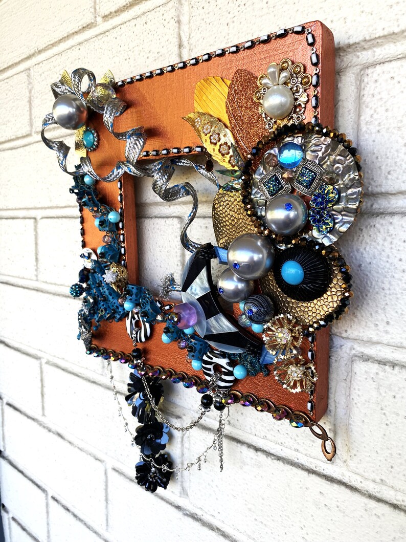 Jewelry Wall Art, Maximalist Frame Art, "grunge", Upcycled Wall Art - Etsy