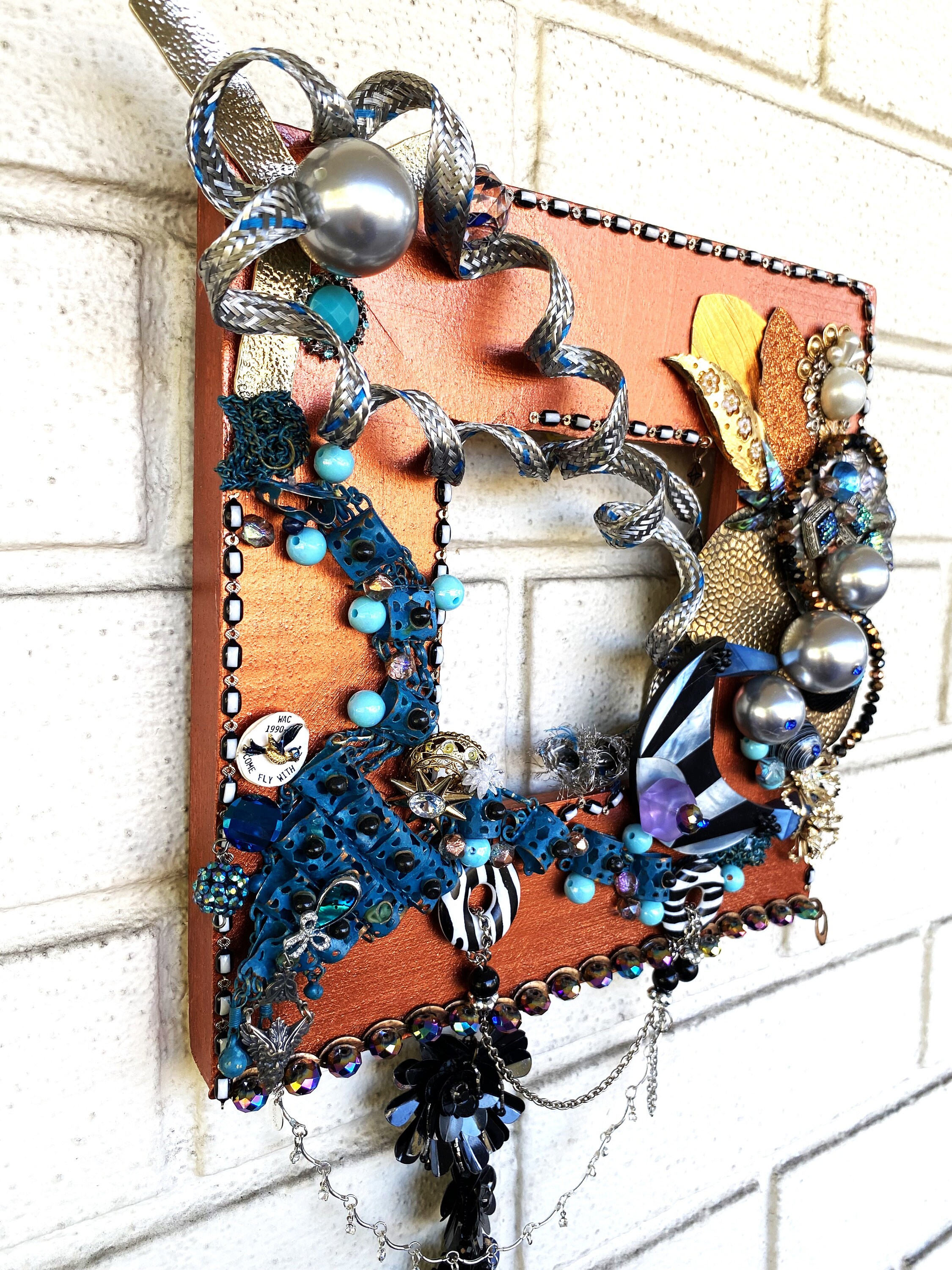 Jewelry Wall Art, Maximalist Frame Art, "grunge", Upcycled Wall Art - Etsy