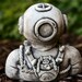 Handmade Concrete Figure on Stand Head Statue Shaped Stone, Stone Vase ...