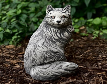 Stone Cat for Yard - Etsy