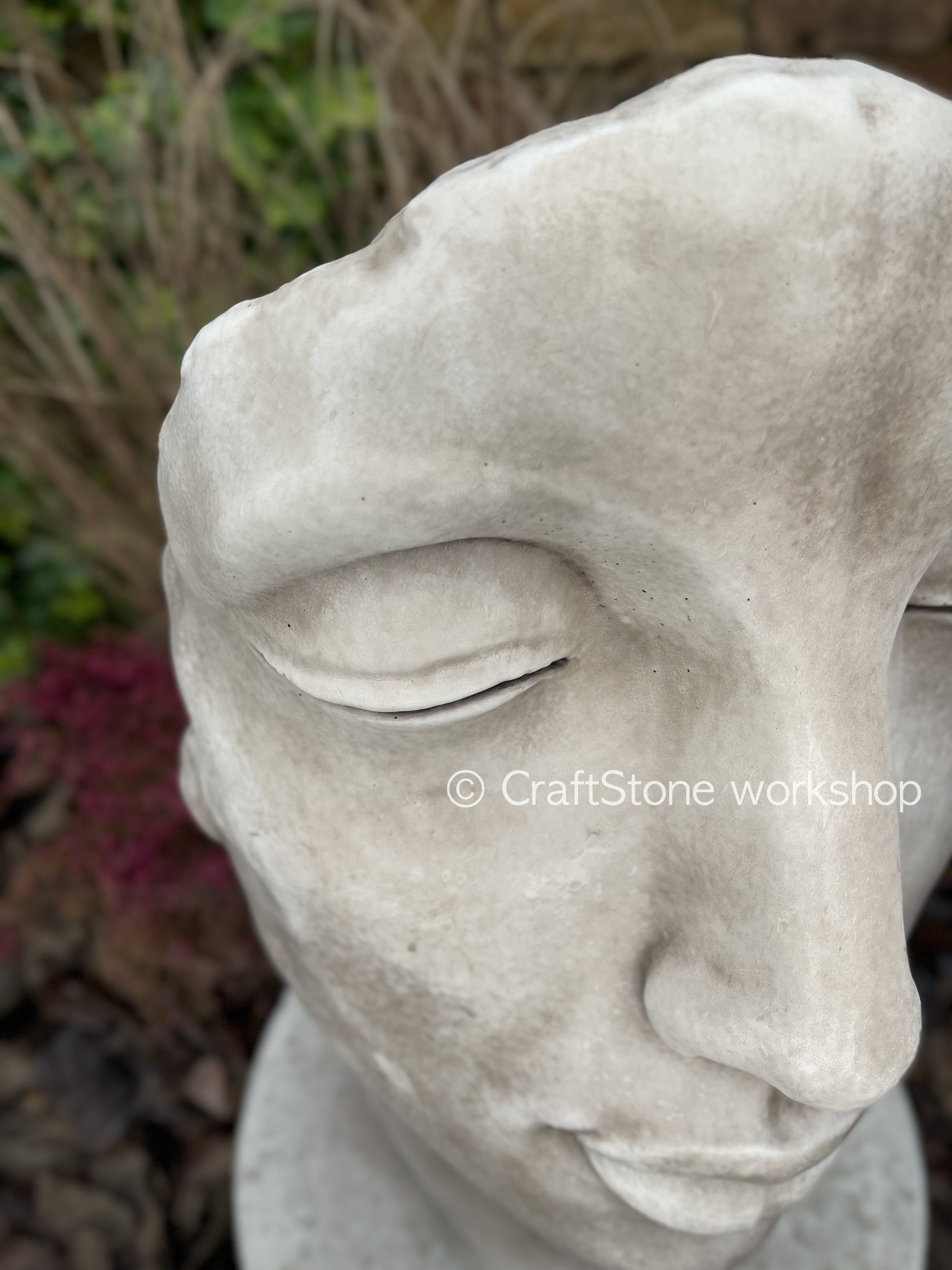 Decorative Cement Girl Garden Statue Stone Flower Girl Face - Etsy