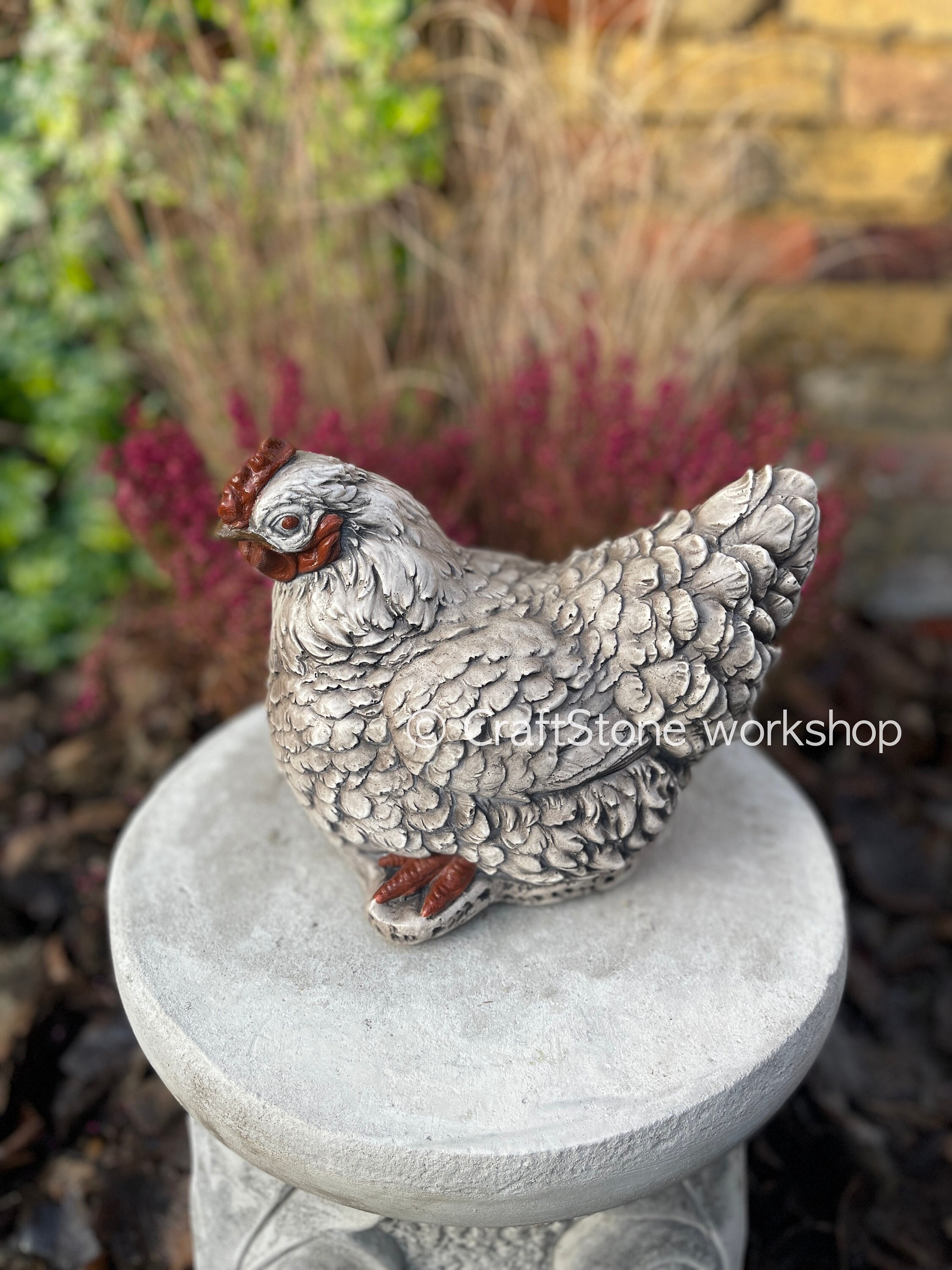 Decorative Concrete Chicken Statues for Backyard Design, Stone ...
