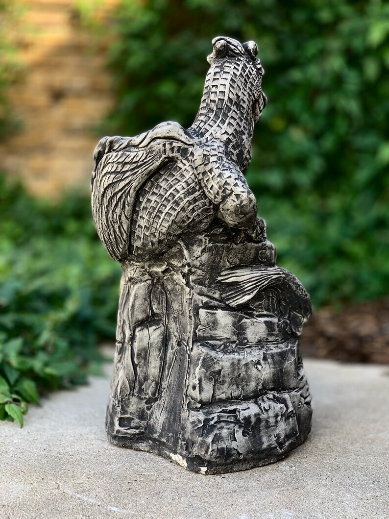 Cast Stone Massive Dragon Statue Lizard Figure Yard - Etsy
