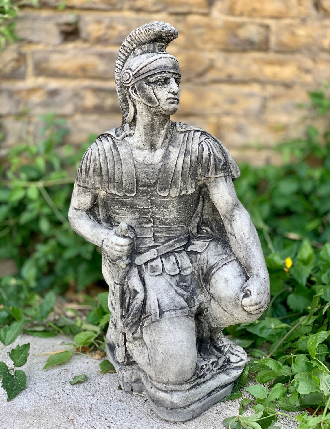 Concrete Roman Soldier Sculpture, Garden Knight Art Deco Statue of Man ...