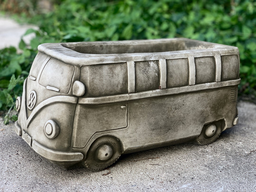 Concrete Van Car Vase Garden Ornament Stone Figurine Backyard - Etsy