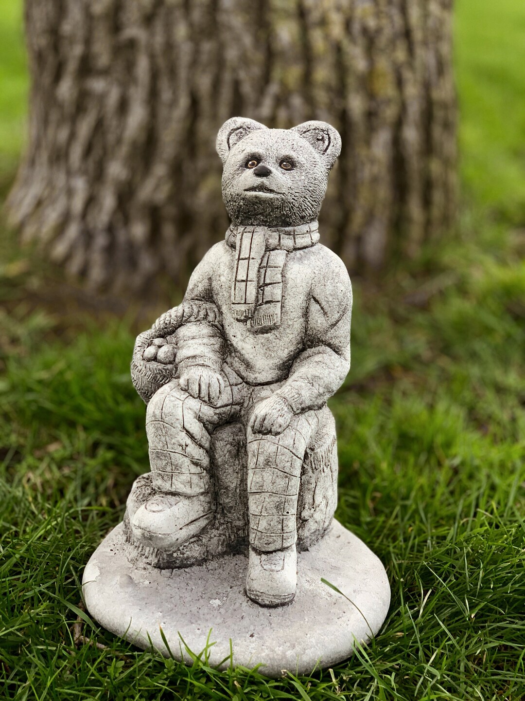 Teddy Bear Concrete Figurine Outdoor Statue Birthday Gift Idea Stone ...
