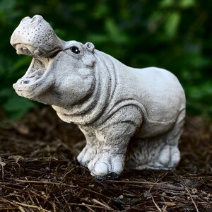 Screaming Hippo Garden Statue for Backyard Decor, Concrete Hippopotamus ...