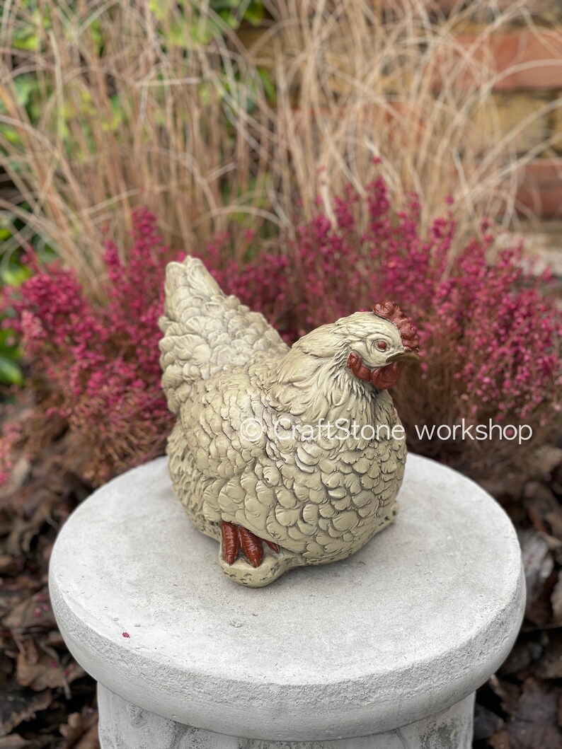 Decorative Concrete Chicken Statues for Backyard Design Stone | Etsy