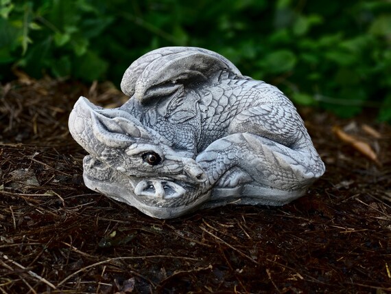 Fairy Concrete Dragon Statue Garden Decorations Stone Troll - Etsy