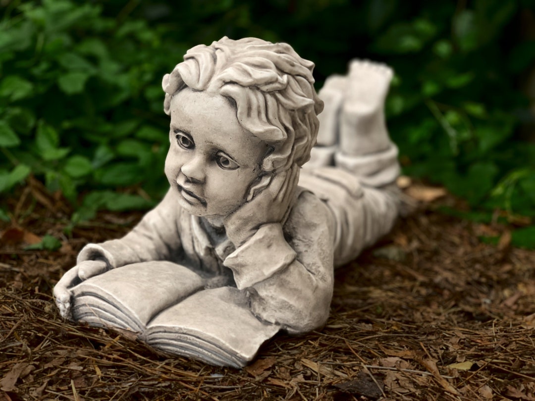 Decorative Statue Boy With Vase, Plant Basket, Fairy Garden Kit, Large ...