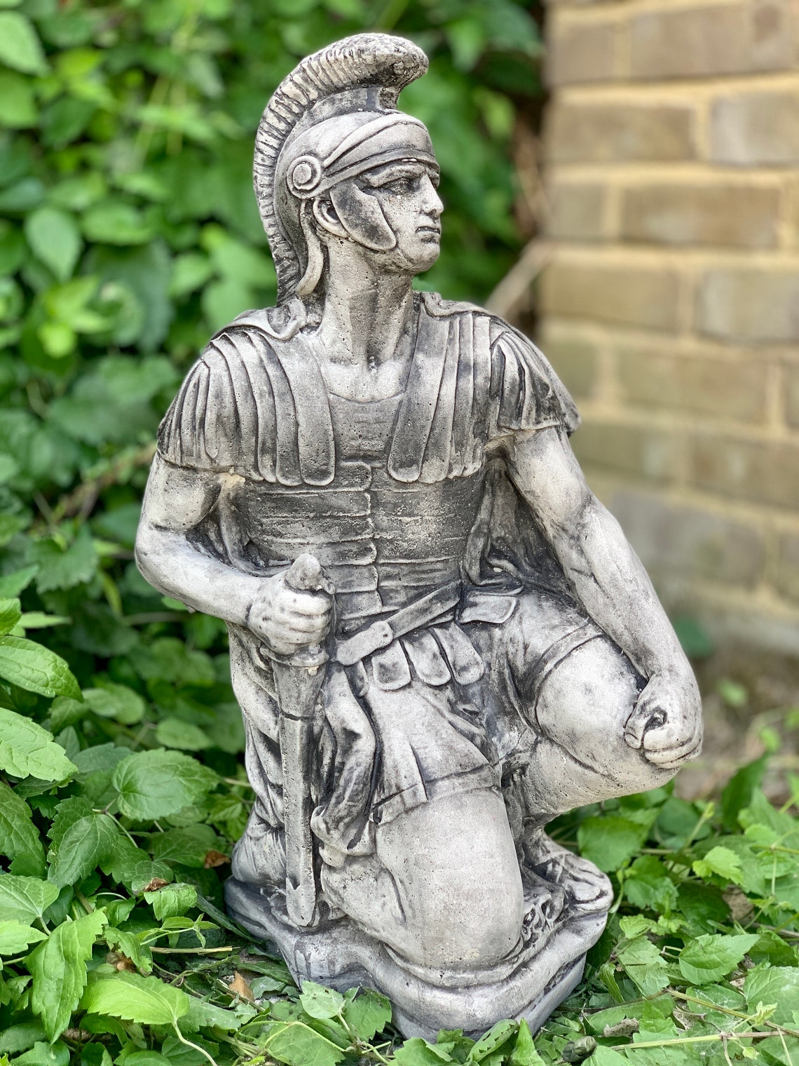 Concrete Roman Soldier Sculpture, Garden Knight Art Deco Statue of Man ...