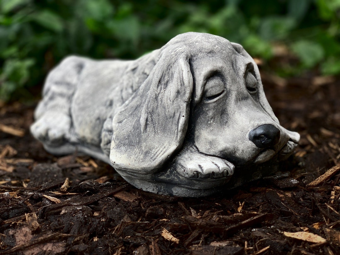 Concrete Stone Dog Statue Backyard Design Pet Memorial Concrete Dog ...