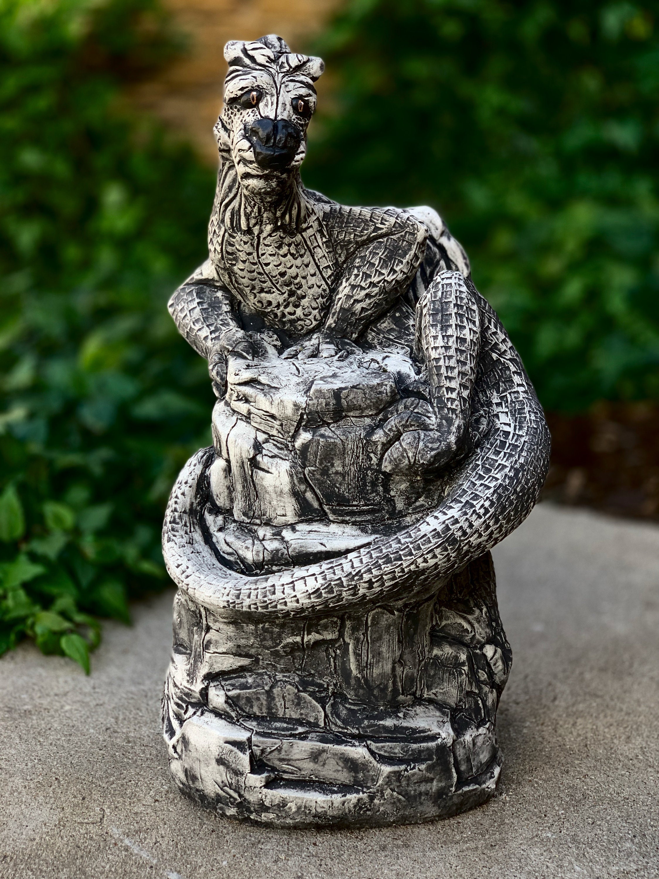 Cast Stone Massive Dragon Statue Lizard Figure Yard - Etsy