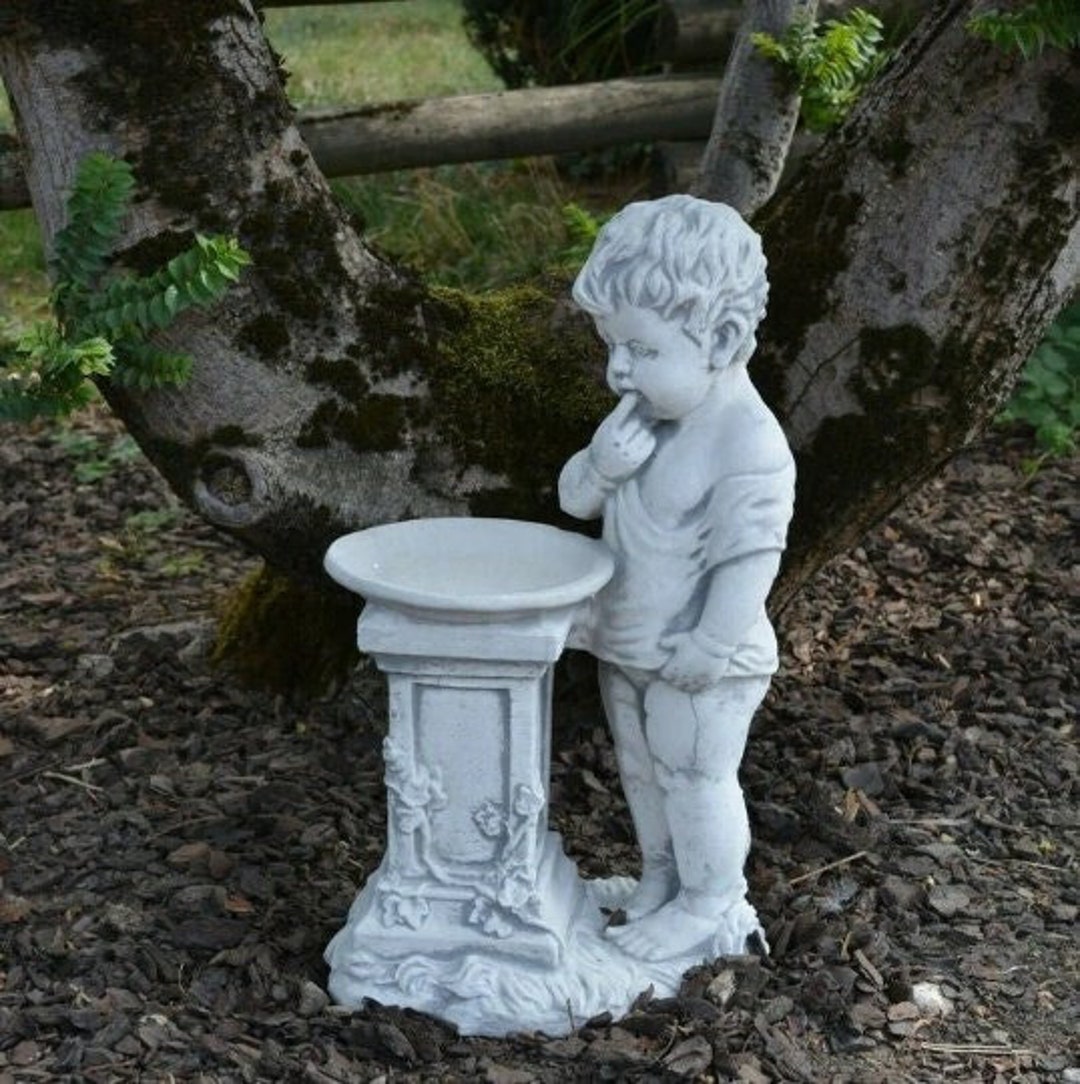 Handcrafted Cute Statue Boy With Vase, Boy With Plant Pot, Stone Garden ...