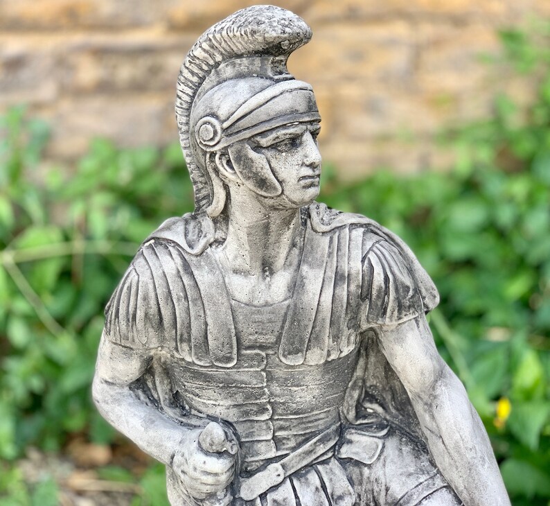 Concrete Roman Soldier Sculpture, Garden Knight Art Deco Statue of Man ...