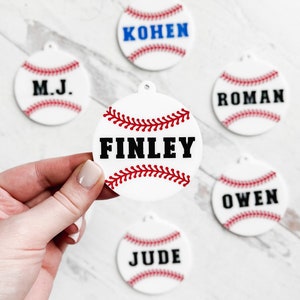 Custom Baseball Bag Nametag Personalized Baseball Name Tag Acrylic Bag ...