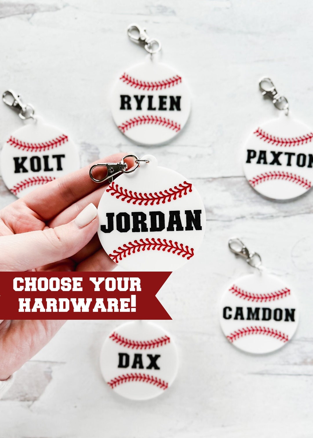 Custom Baseball Bag Nametag | Personalized Baseball Name Tag | Acrylic ...