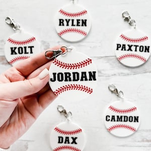 Custom Baseball Bag Nametag Personalized Baseball Name Tag Acrylic Bag ...