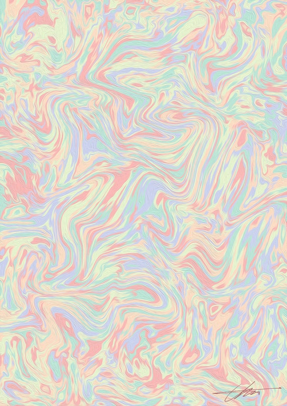Printable Abstract Wallpaper Digital Art Pastel Colours | Etsy