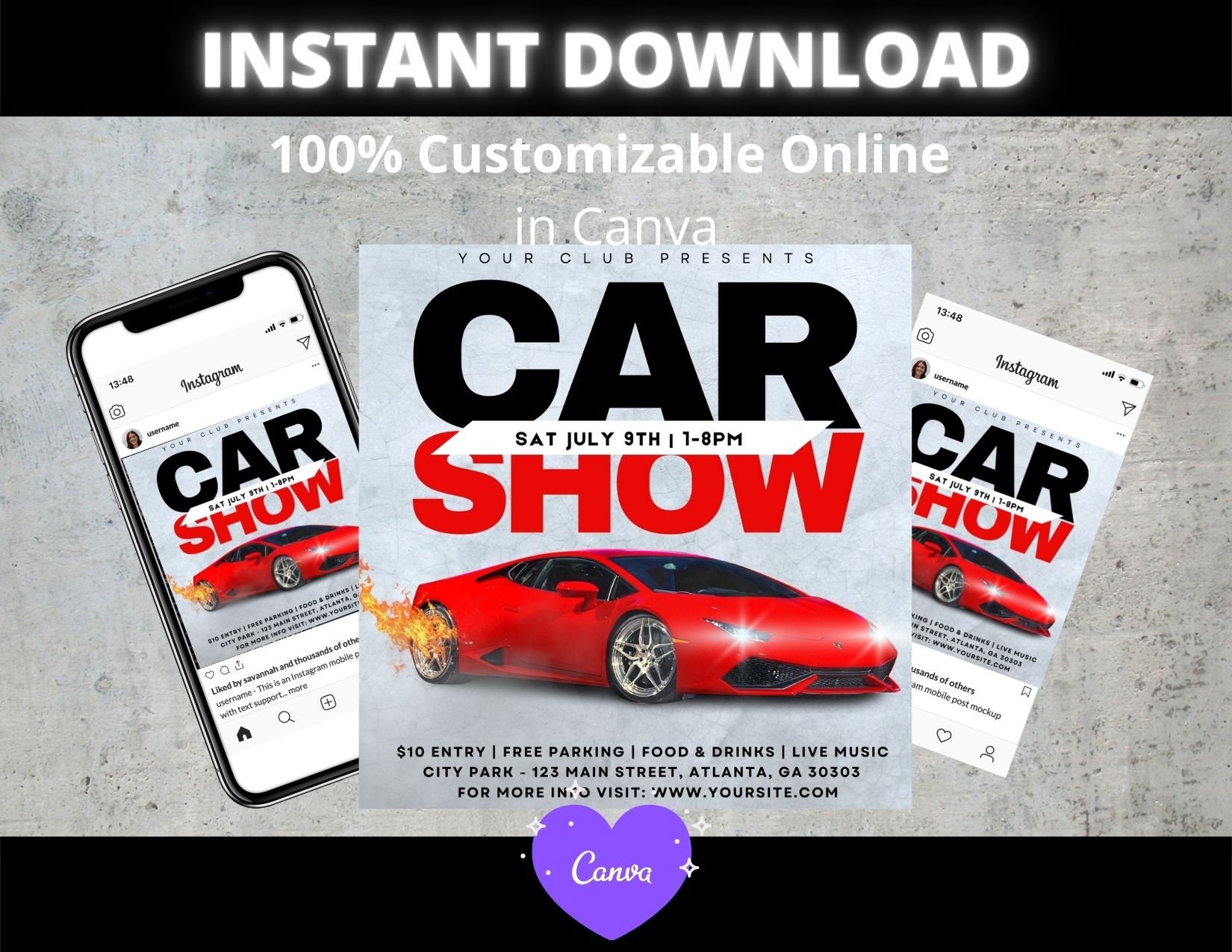 DIY Car Show Flyer, Car Show Flyer Template - Etsy
