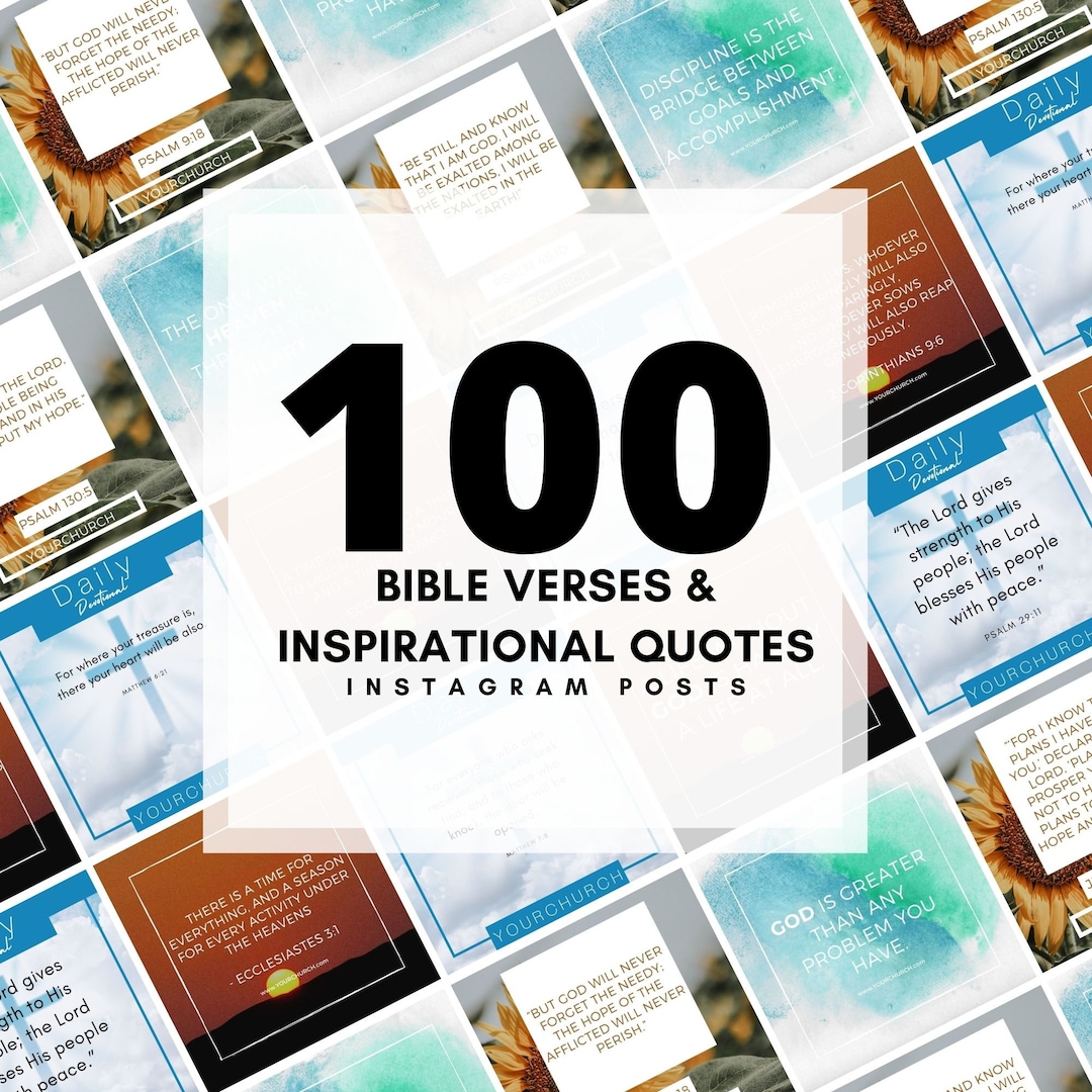 100 Bible Verses and Inspirational Instagram Posts, Church Posts for ...