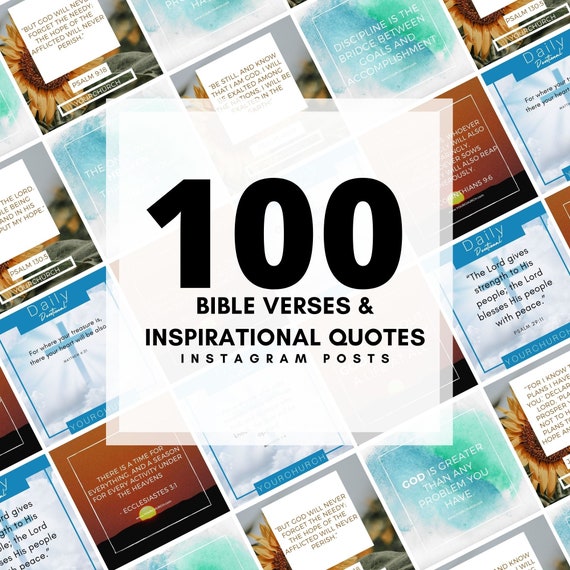 100 Bible Verses and Inspirational Instagram Posts Church - Etsy