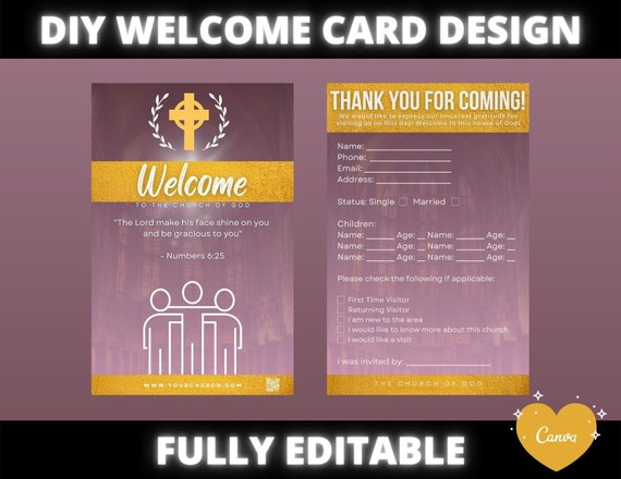 DIY Welcome Card for Church Church Connection Card Visitor | Etsy