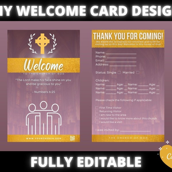 Church Welcome Card - Etsy