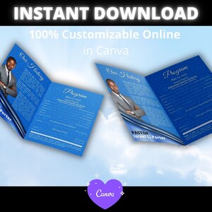 Church Program Template, DIY Church Anniversary Program Template ...