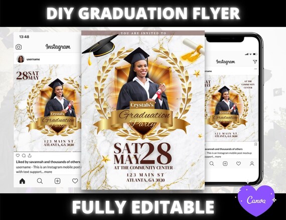DIY Graduation Flyer DIY College Graduation Party Invitation - Etsy