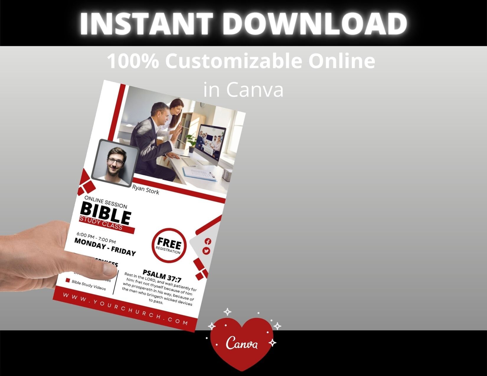 DIY Online Bible Study Invitation Flyer, Church Connection Card - Etsy