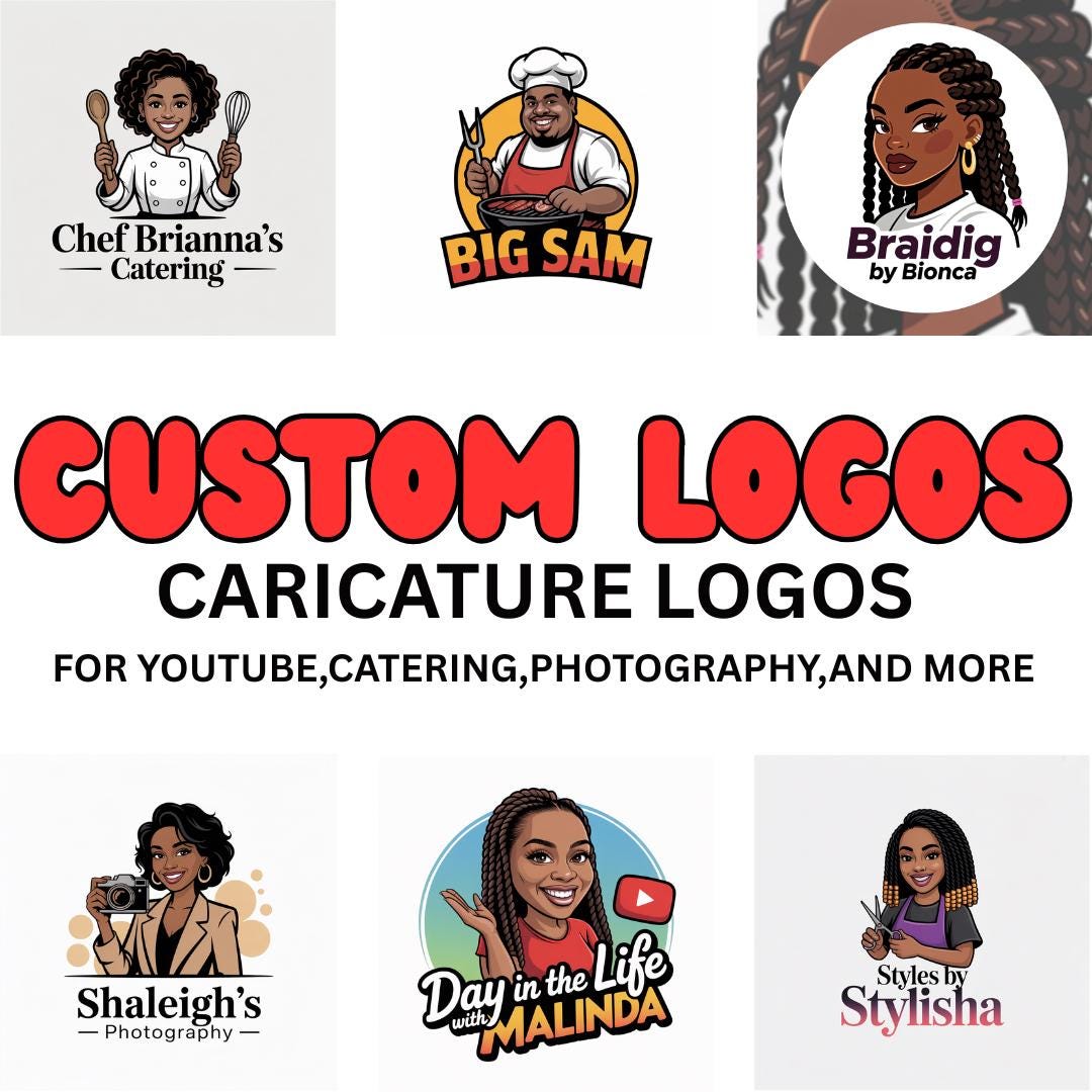 Custom Cartoon Logo Design | Personalized Business Logo | Caricature ...