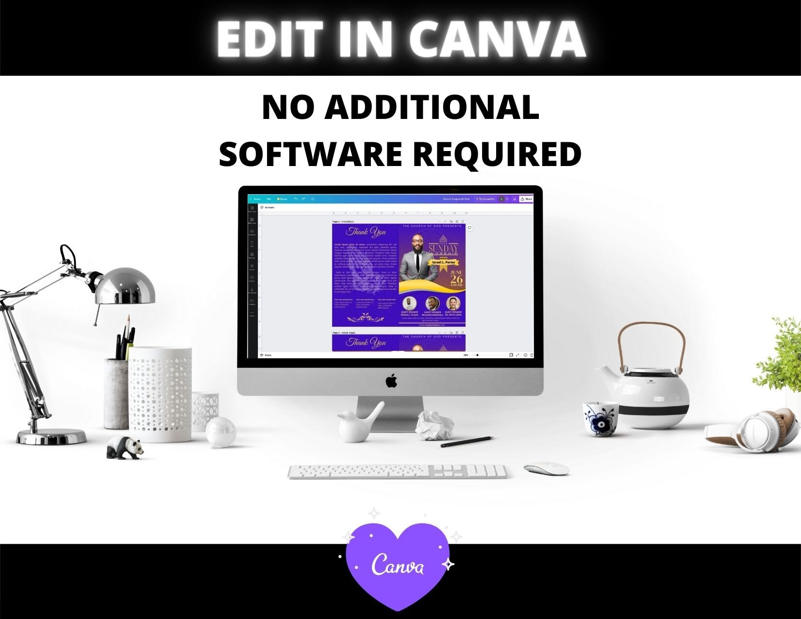 Church Program Template, DIY Church Anniversary Program Template ...