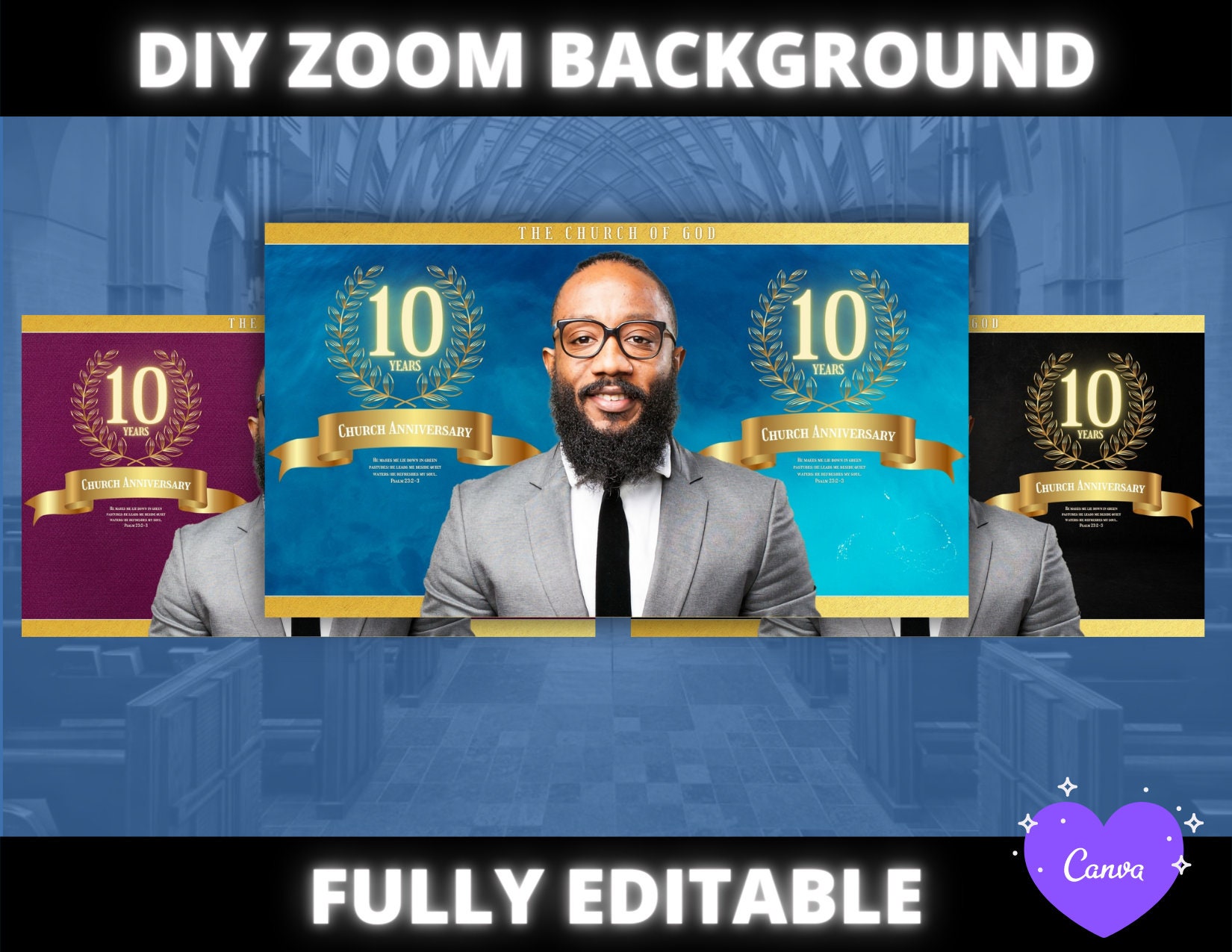 Church Zoom Background, Church Anniversary Background, DIY Church ...