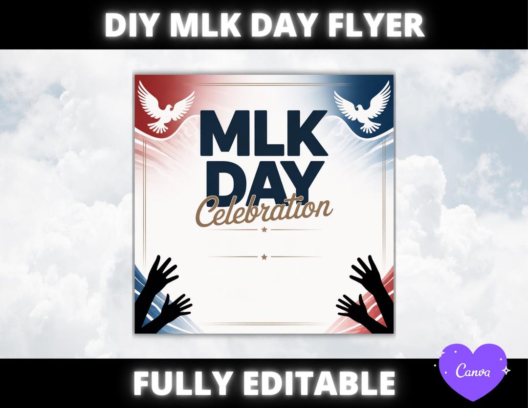 DIY MLK Jr Day Flyer, DIY Church Service Flyer, Sunday Service ...