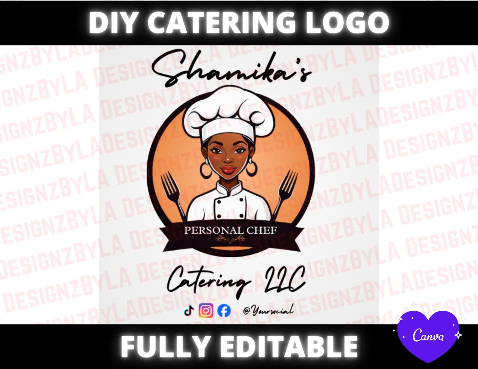 Editable Catering Logo Template - DIY Canva Design-soul Food Cuisine ...