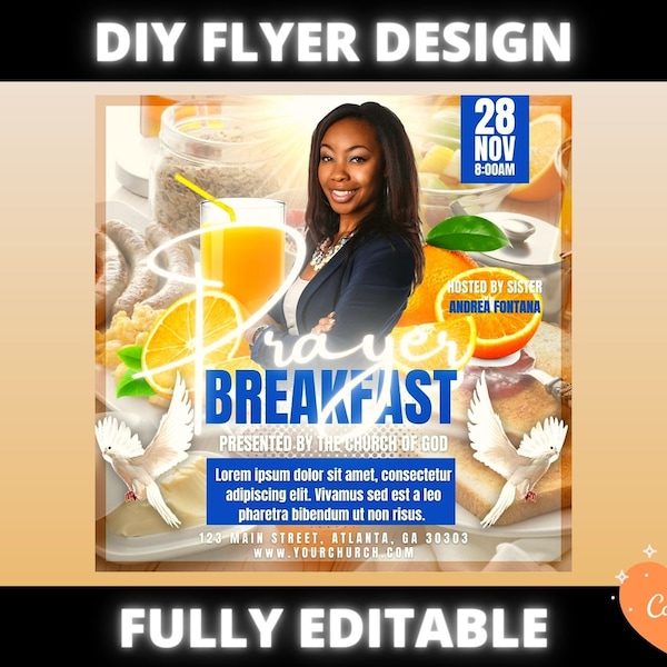 Prayer Breakfast Flyer Template - Etsy