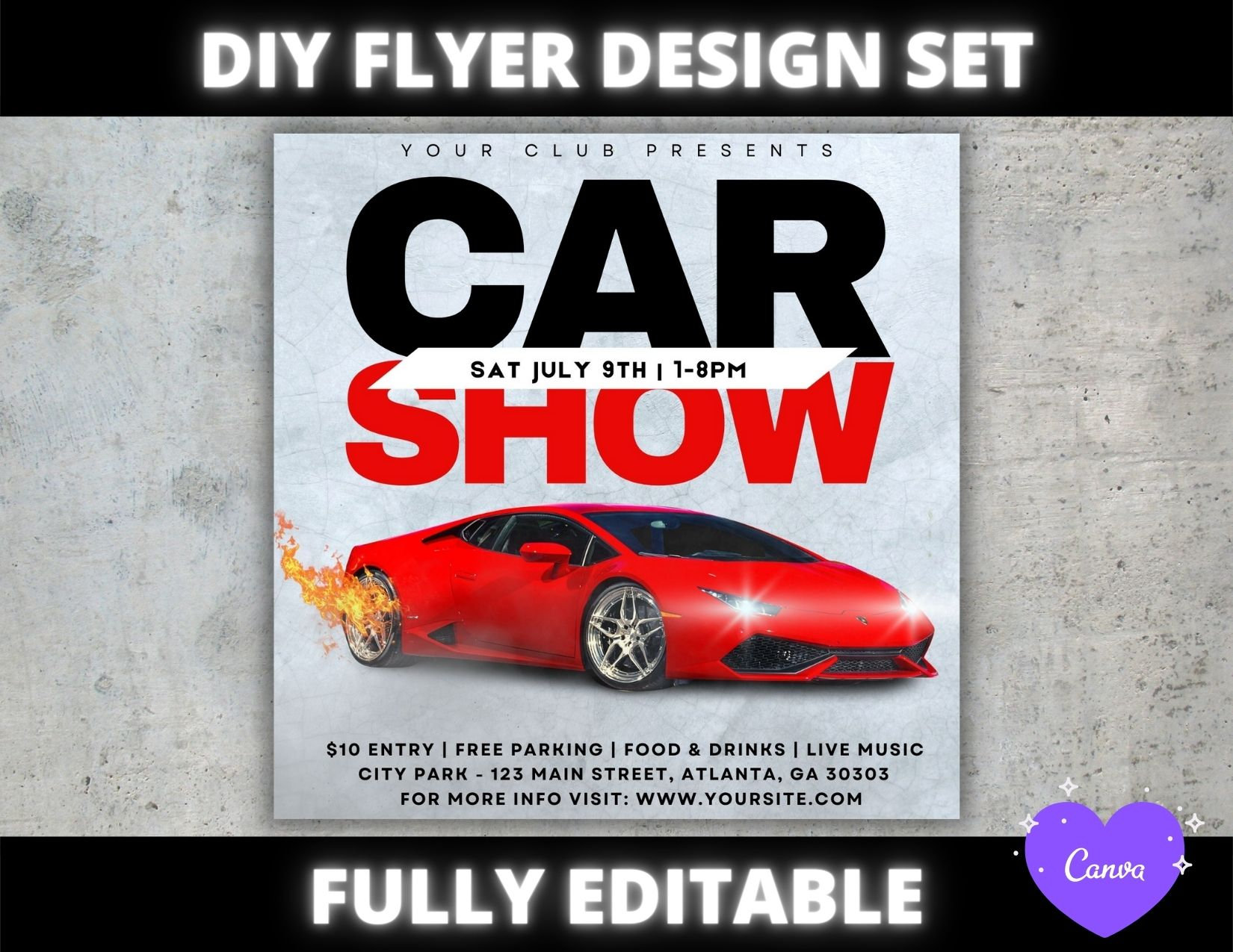 DIY Car Show Flyer, Car Show Flyer Template - Etsy