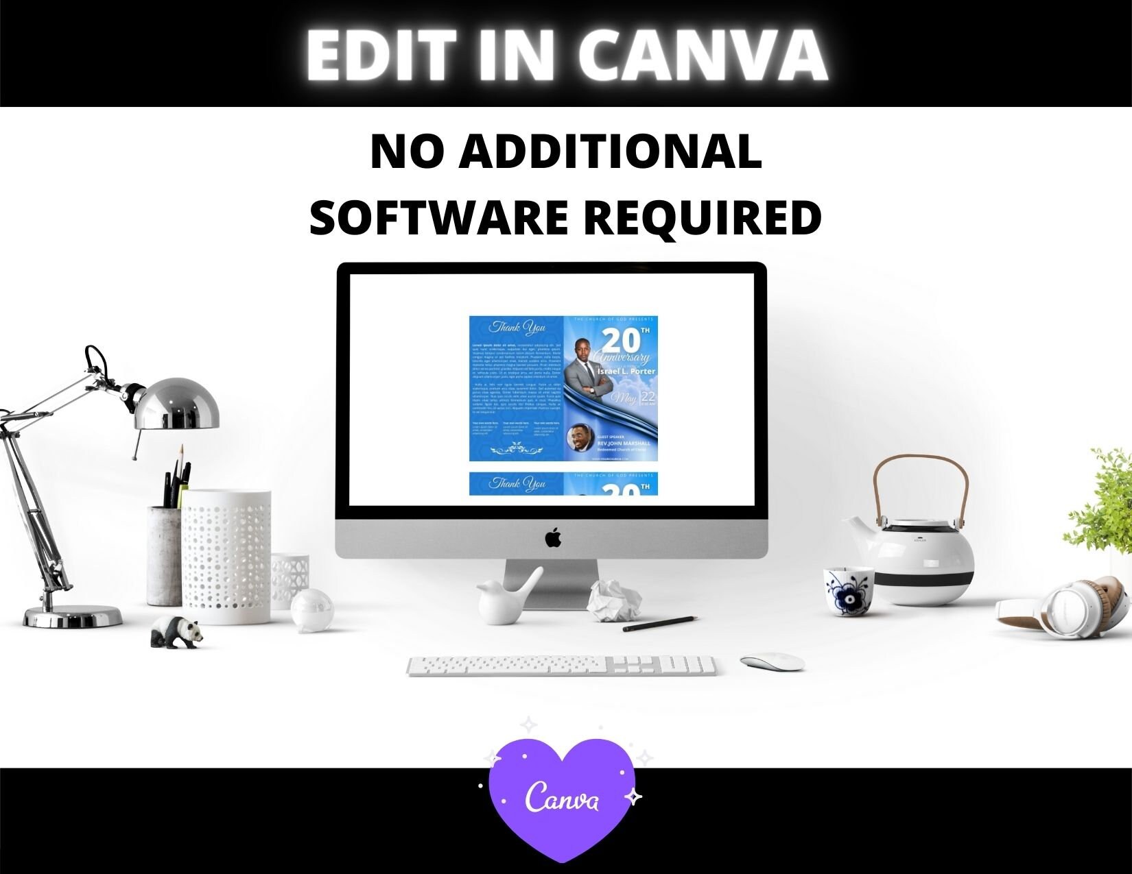 Church Program Template, DIY Church Anniversary Program Template ...