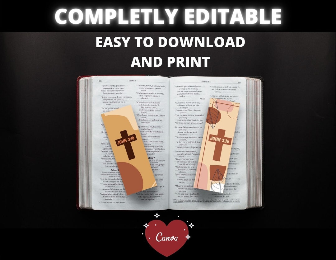 DIY Bookmark Template, Printable Christian Bookmark Template - Etsy