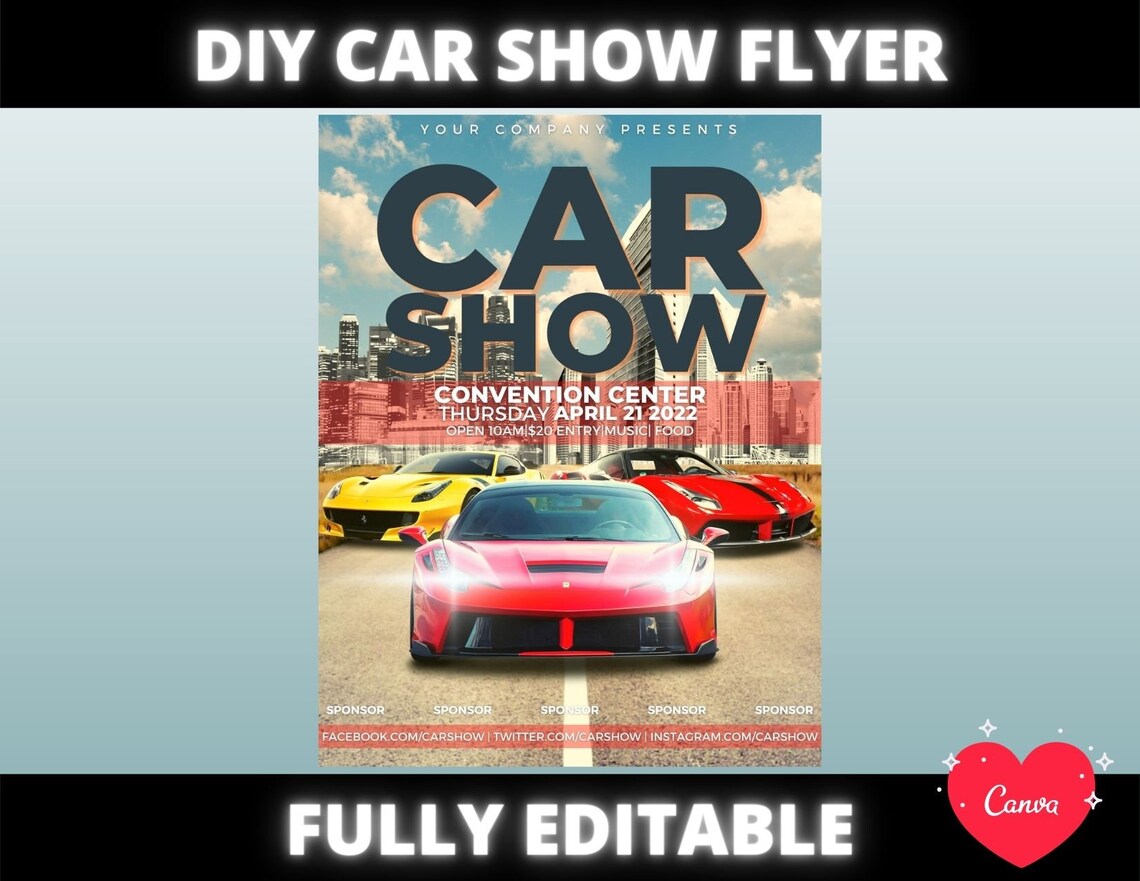 DIY Car Show Flyer, Car Show Flyer Template - Etsy