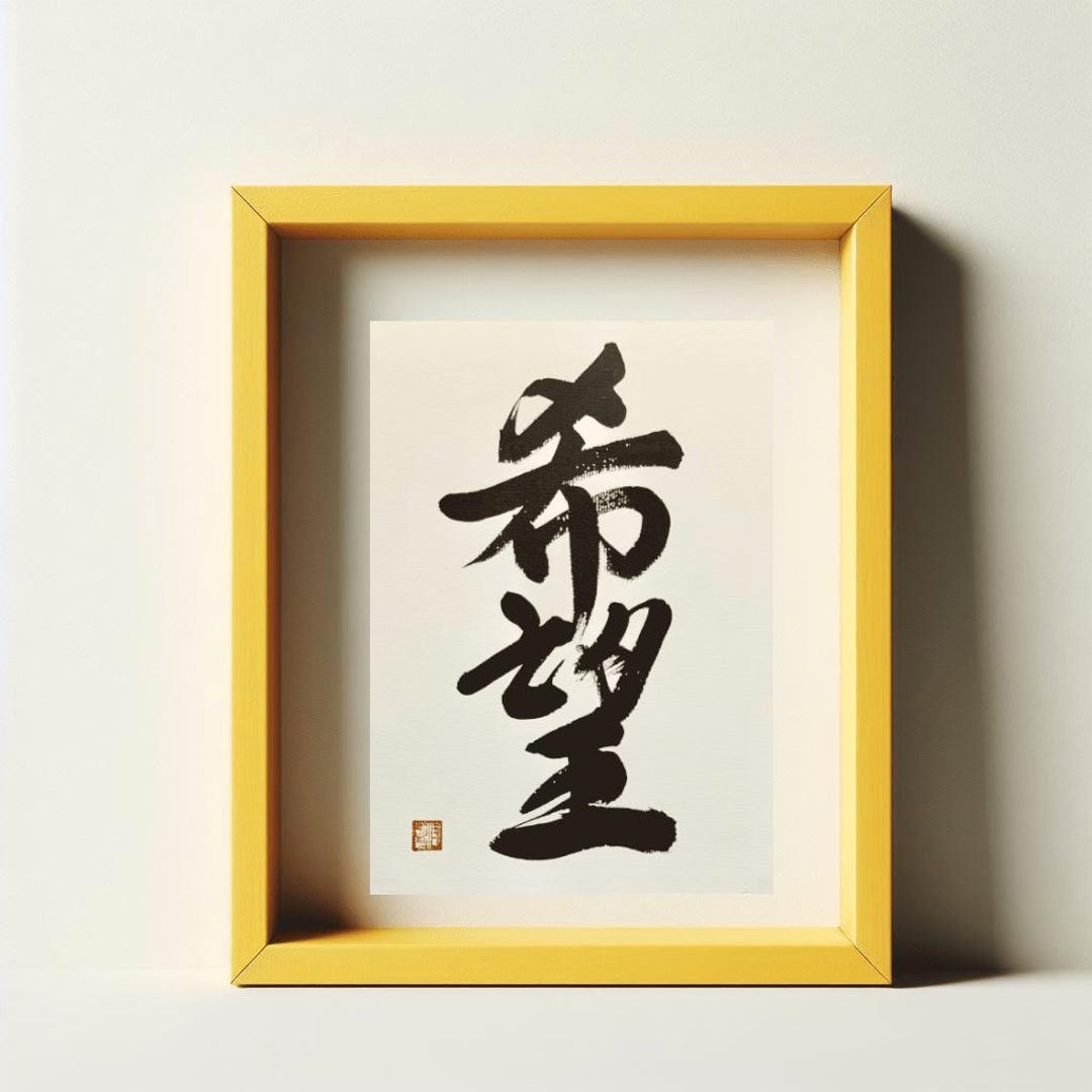 Hope - Kibou : Japanese Calligraphy Shodo, Kanji, Thank You Gift, Wall ...