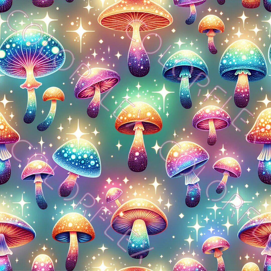 Sparkly-mushrooms - High Resolution Vector File -instant Digital ...