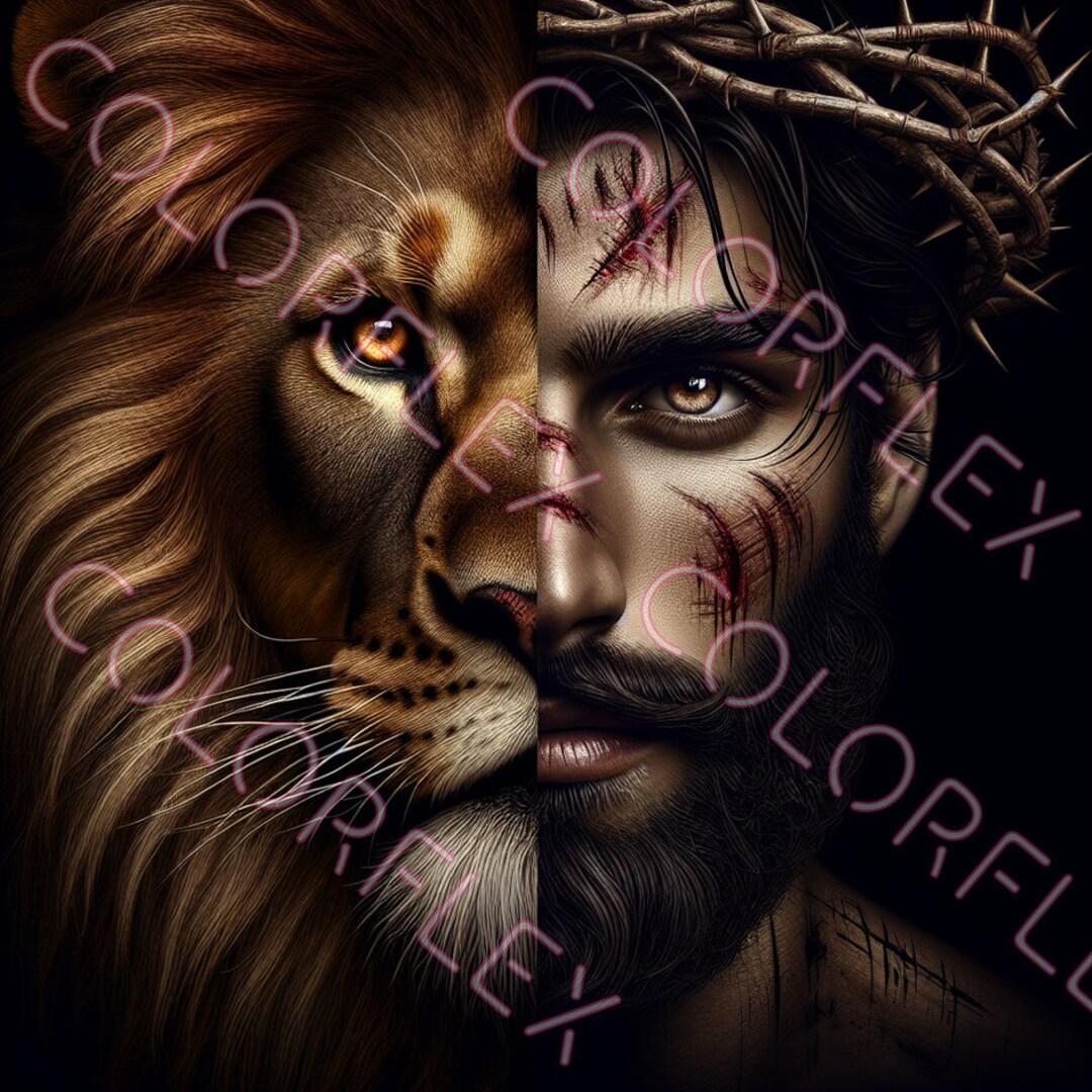 Jesus-and-lion(1) - High Resolution Vector File -instant Digital ...